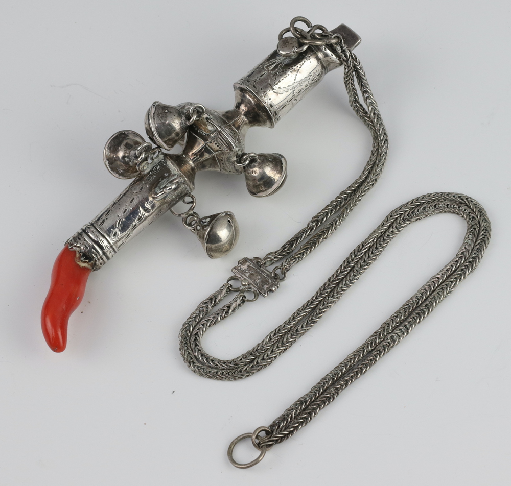 A 19th Century white metal rattle, teether and whistle | 16th November ...