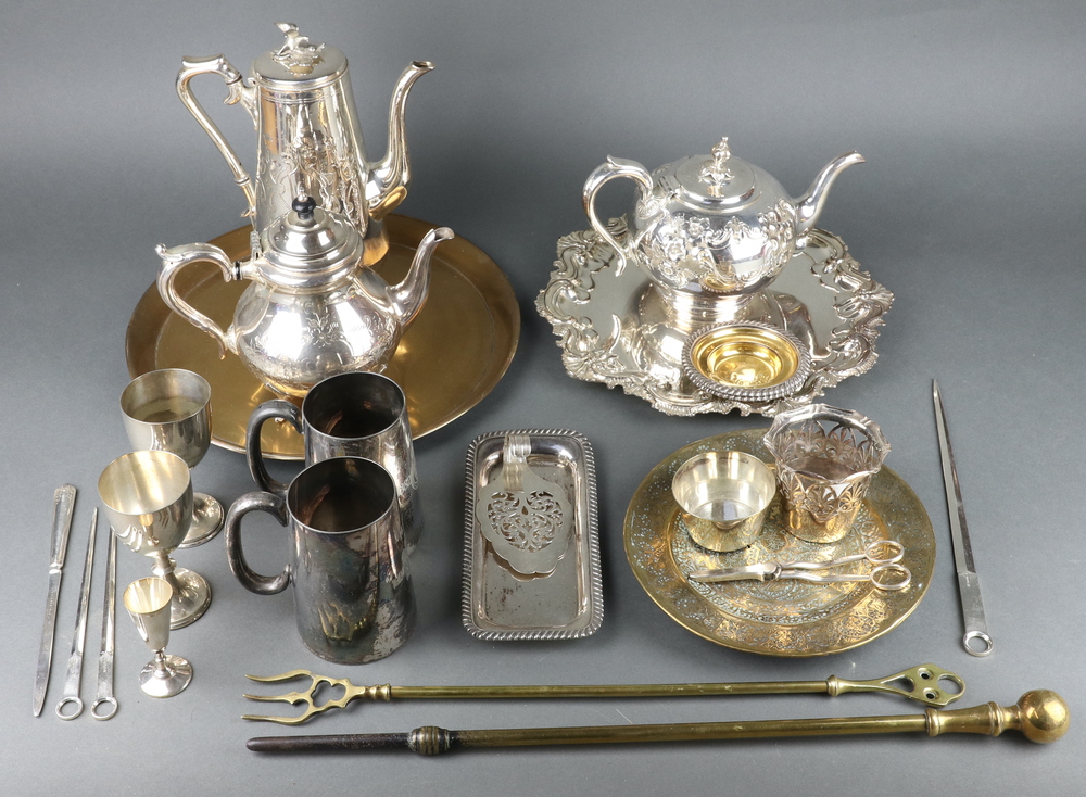 A Victorian silver plated melon shaped teapot and | 15th December 2022 ...