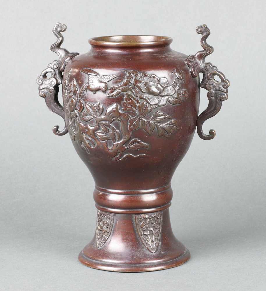A Japanese bronze twin handled urn, the body decorated | 25th January ...
