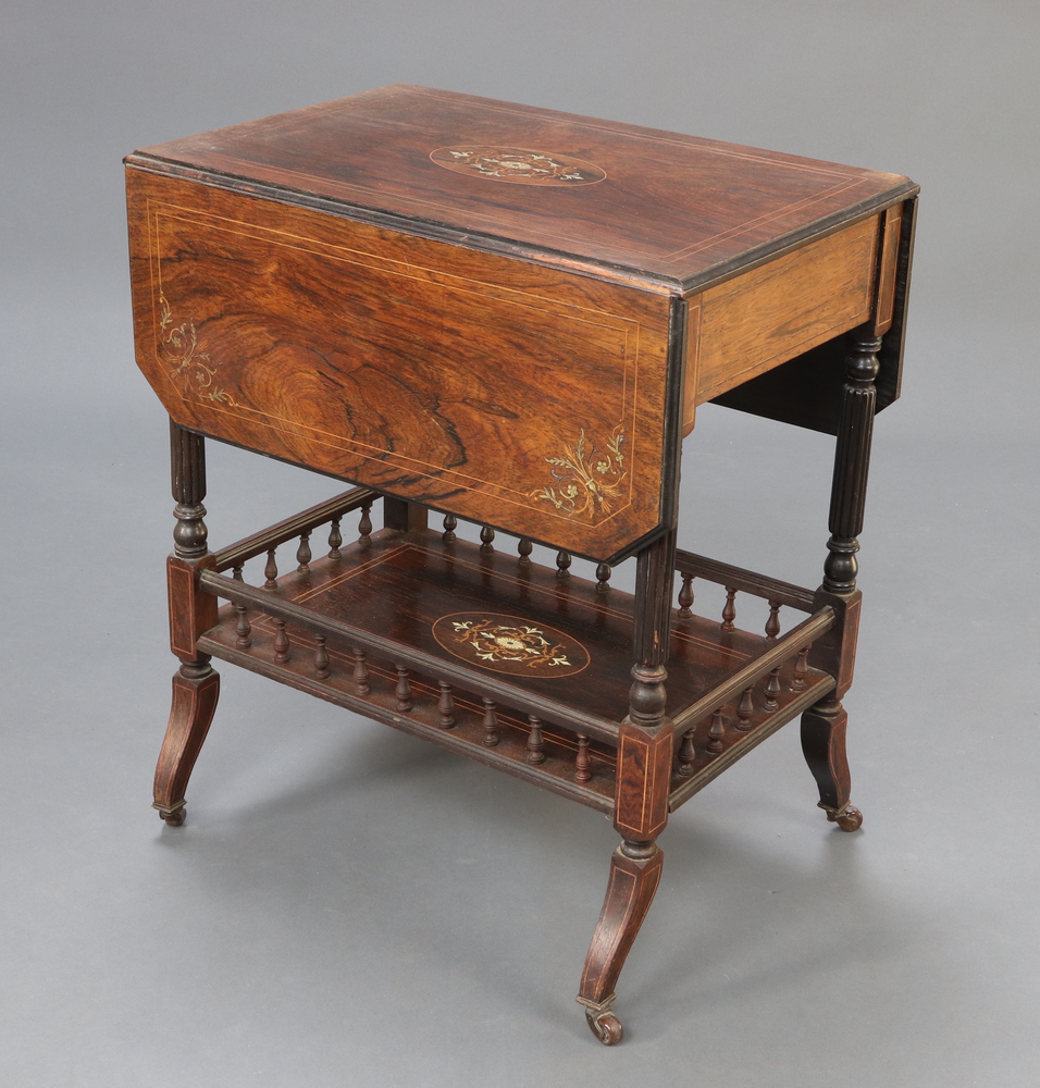 A Victorian inlaid rosewood 2 tier tea trolley fitted | 23rd February ...