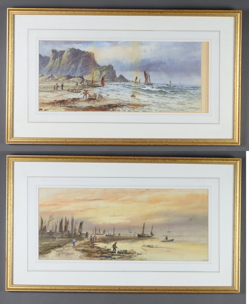 L Lewis, a pair of watercolours signed, coastal scenes | 20th April ...