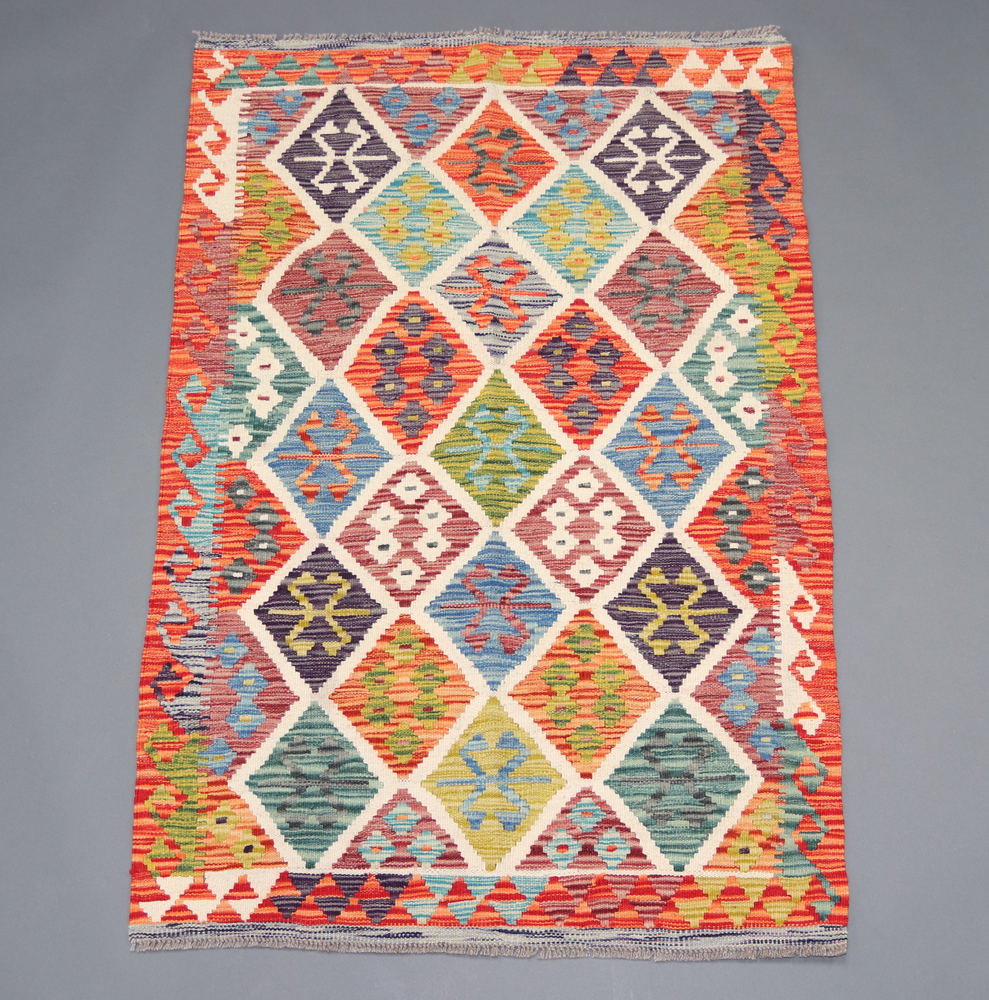 A green, white and orange ground Chobi Kilim rug with | 20th April 2023 ...