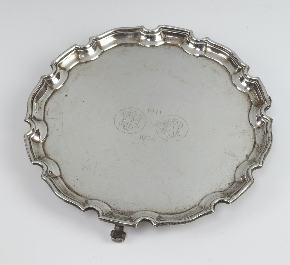 An Art Deco silver card tray with pie crust rim and | 17th May 2023 ...