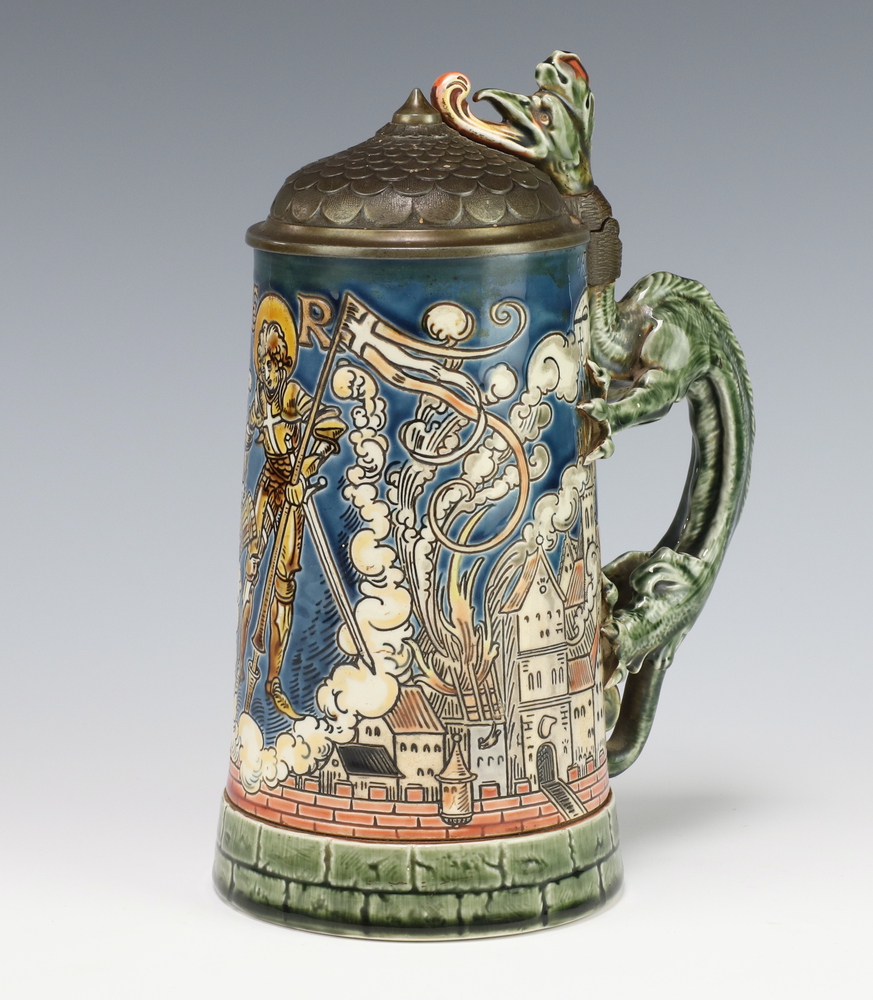 A German ceramic stein with metal lid, the body | 15th June 2023 | Denhams