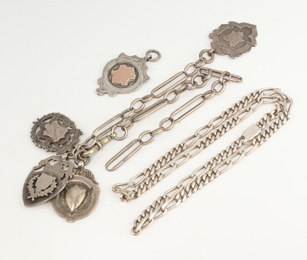 A silver Albert, a silver necklace and 5 silver fobs | 15th June 2023 ...