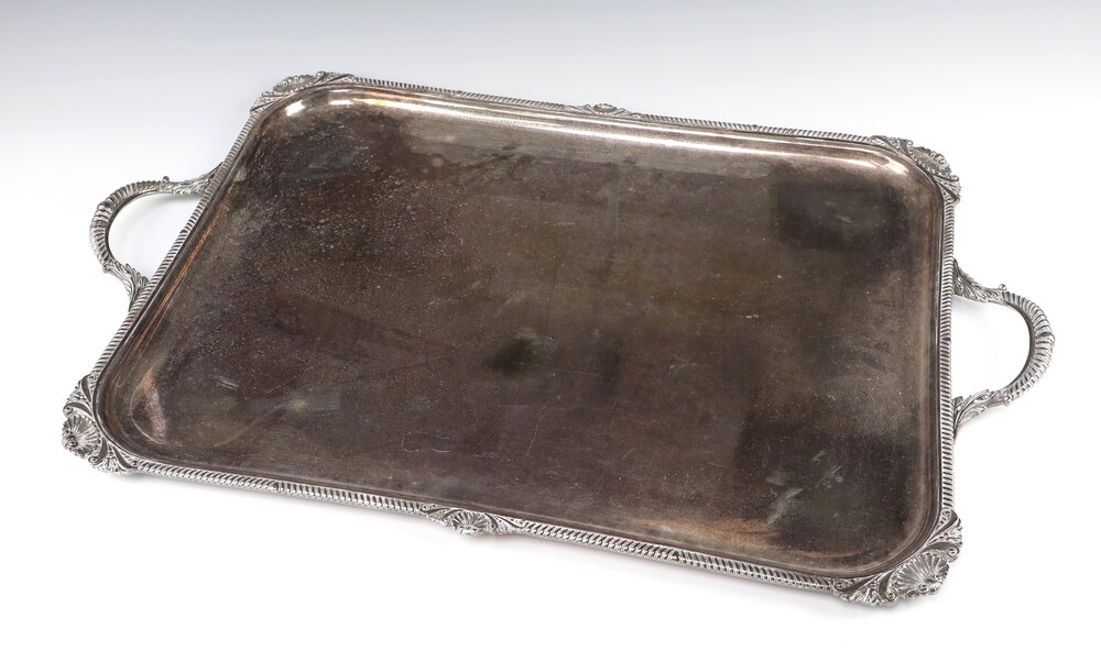 An Edwardian silver plated rectangular 2 handled tray | 10th August 2023 | Denhams