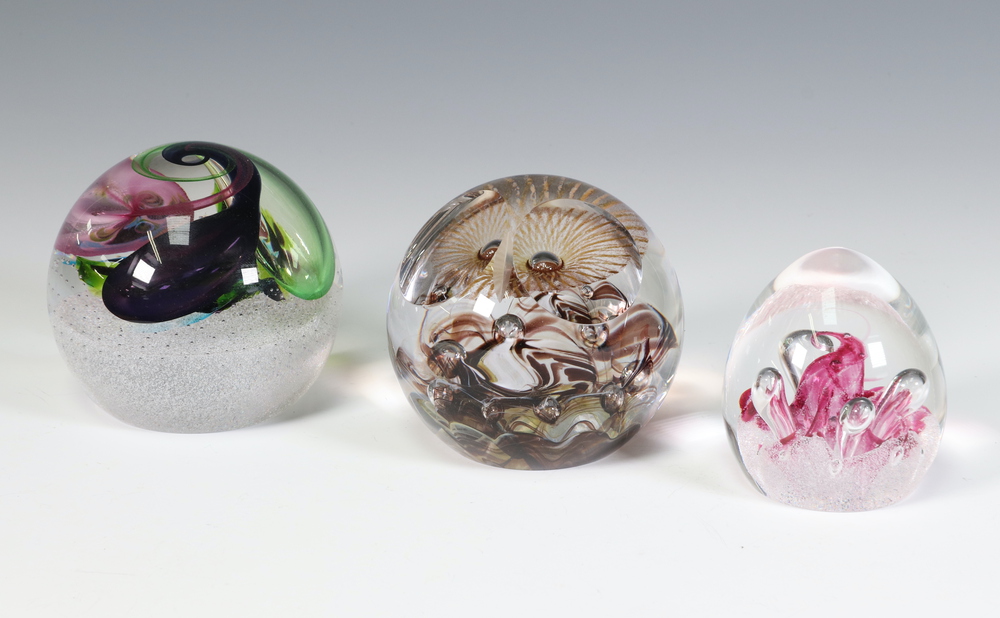 Three Caithness crystal paperweights - small owl 7cm, | 6th September ...