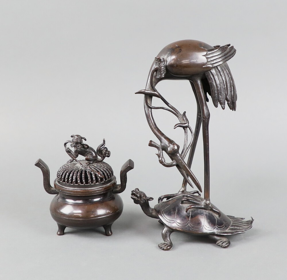 A Meiji period bronze figure of a stork on a turtle | 6th September ...