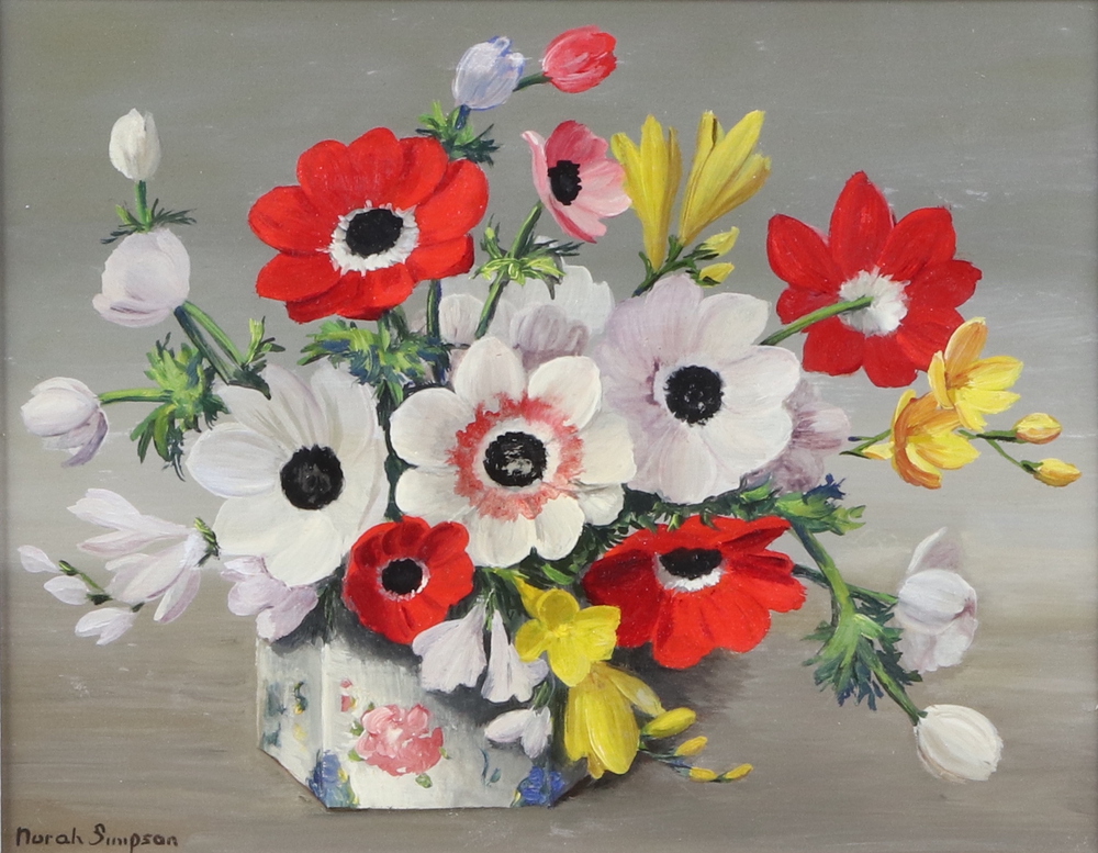 Norah Simpson, oil on board, still life study of | 6th September 2023 ...