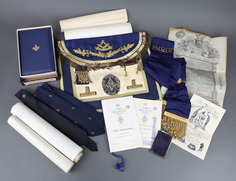 A Masonic Scottish Constitution Past Masters apron and | 5th October ...