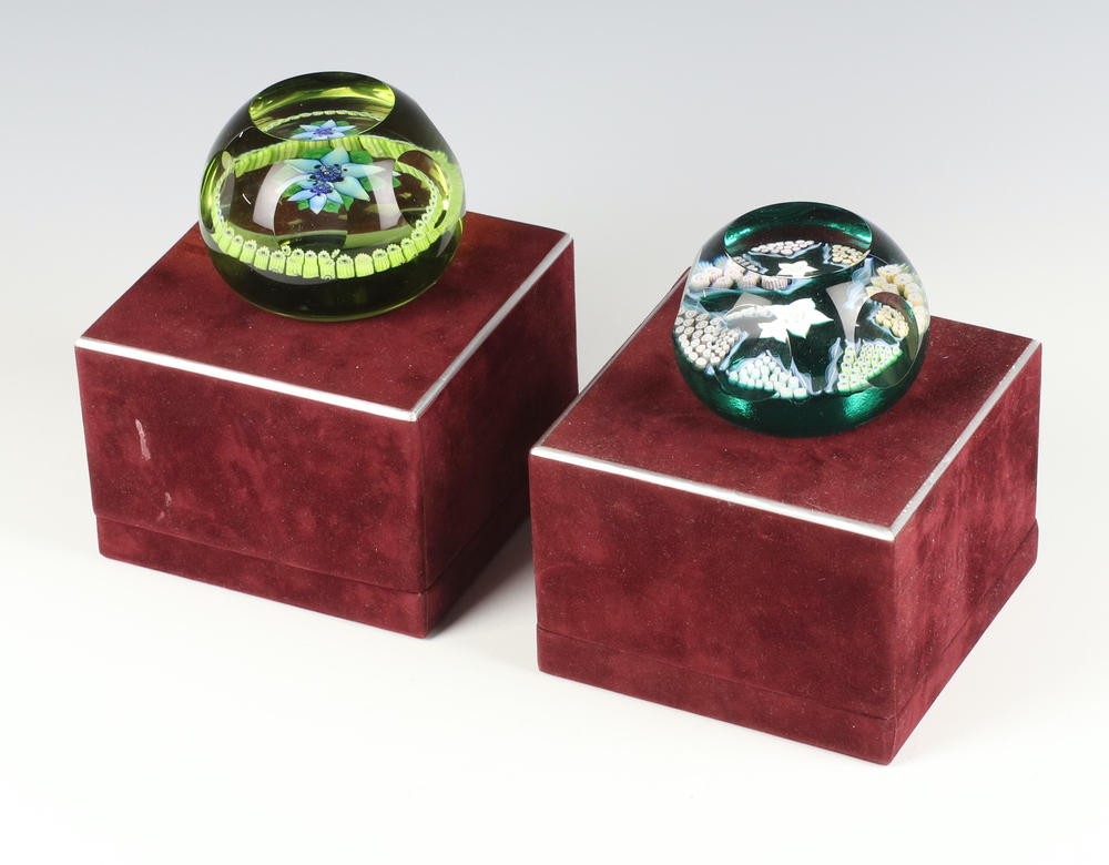 Two Edinburgh Crystal paperweights Emerald Star no.80 | 29th November ...