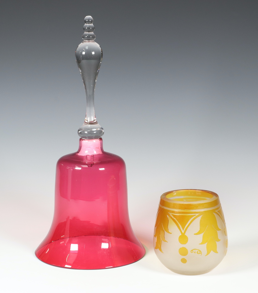 A Victorian cranberry glass bell (lacking clapper) | 29th November 2023 ...