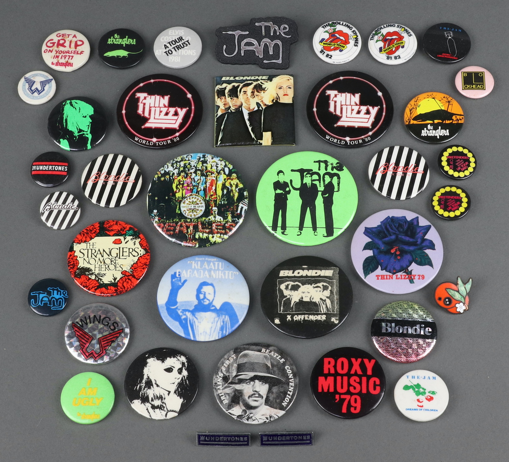 A collection of 1970's and 1980's music badges, | 29th November 2023 ...