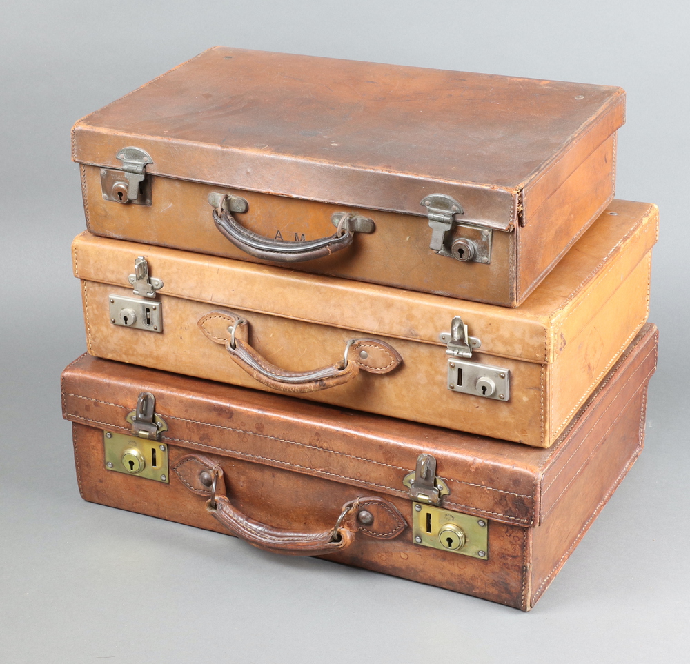 A leather vanity case containing 7 cut glass jars with | 29th November ...