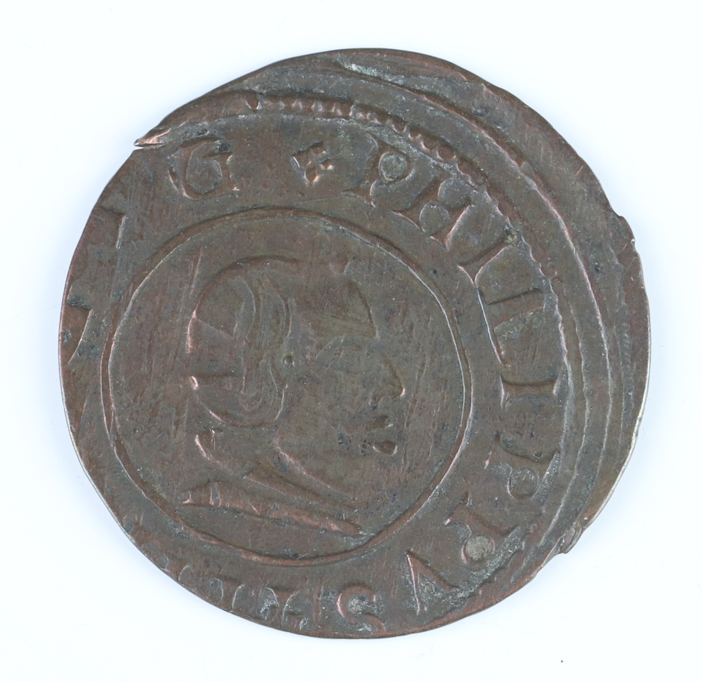 A Spanish copper coin of Philip IV dated 1663 with a | 25th January ...