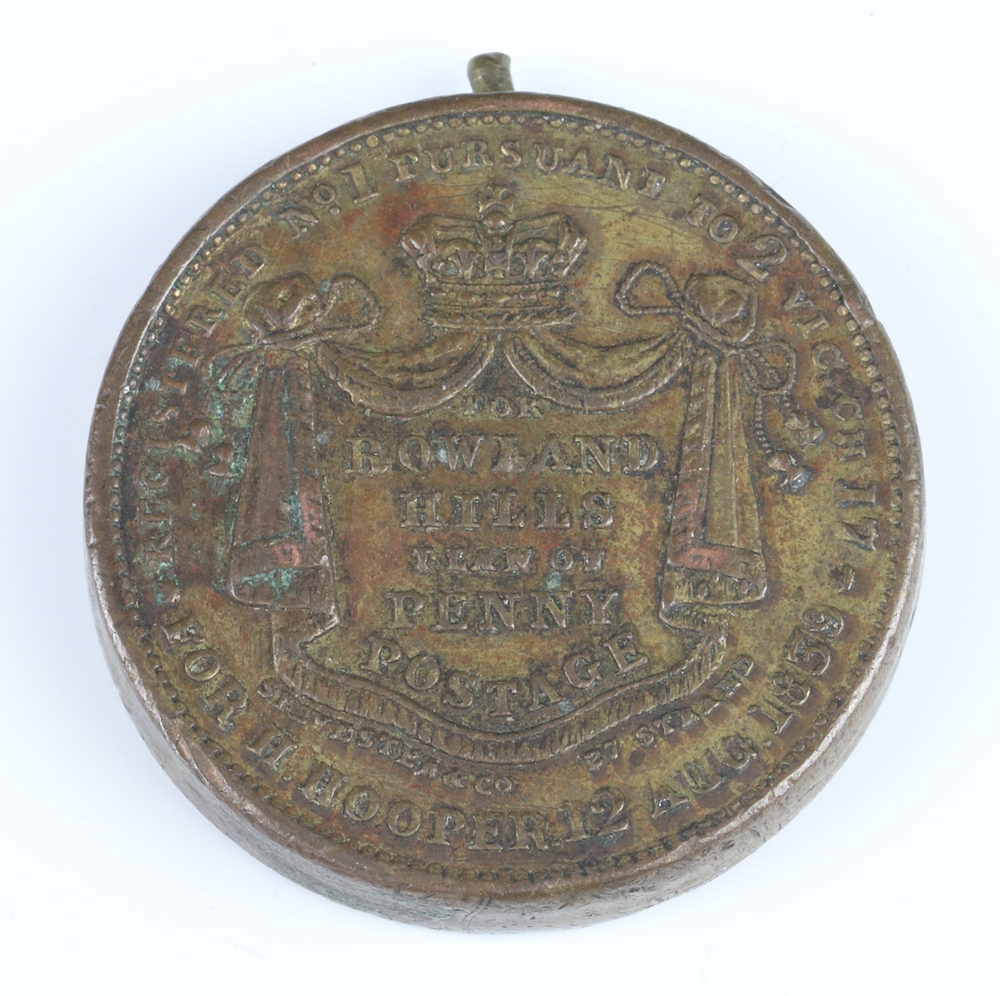 One penny post brass letter weight dated 1839, minted | 25th January ...
