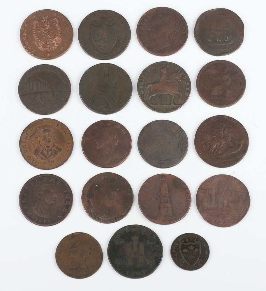 A collection of 19th Century copper half penny tokens | 25th January ...