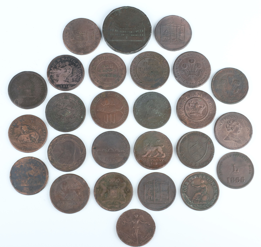 A collection of 19th Century copper penny tokens, | 25th January 2024 ...