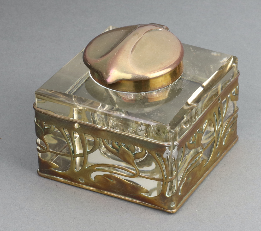A Continental Art Nouveau square glass inkwell with | 25th January 2024 ...