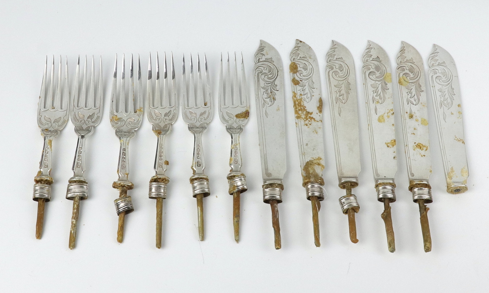 Six Victorian silver fish knife and fork blades, 231 | 21st February ...