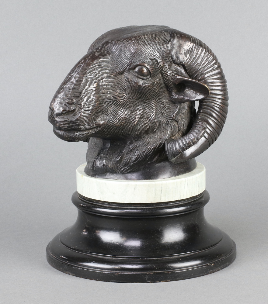 A 20th Century cast bronze bust of a ram raised on a | 21st March 2024 ...