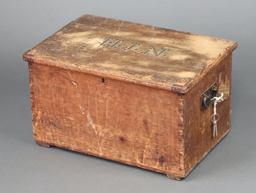 A 19th Century rectangular pine trunk, the lid with | 17th April 2024 ...