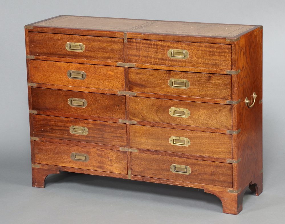 A reproduction mahogany military chest with green | 17th April 2024 ...