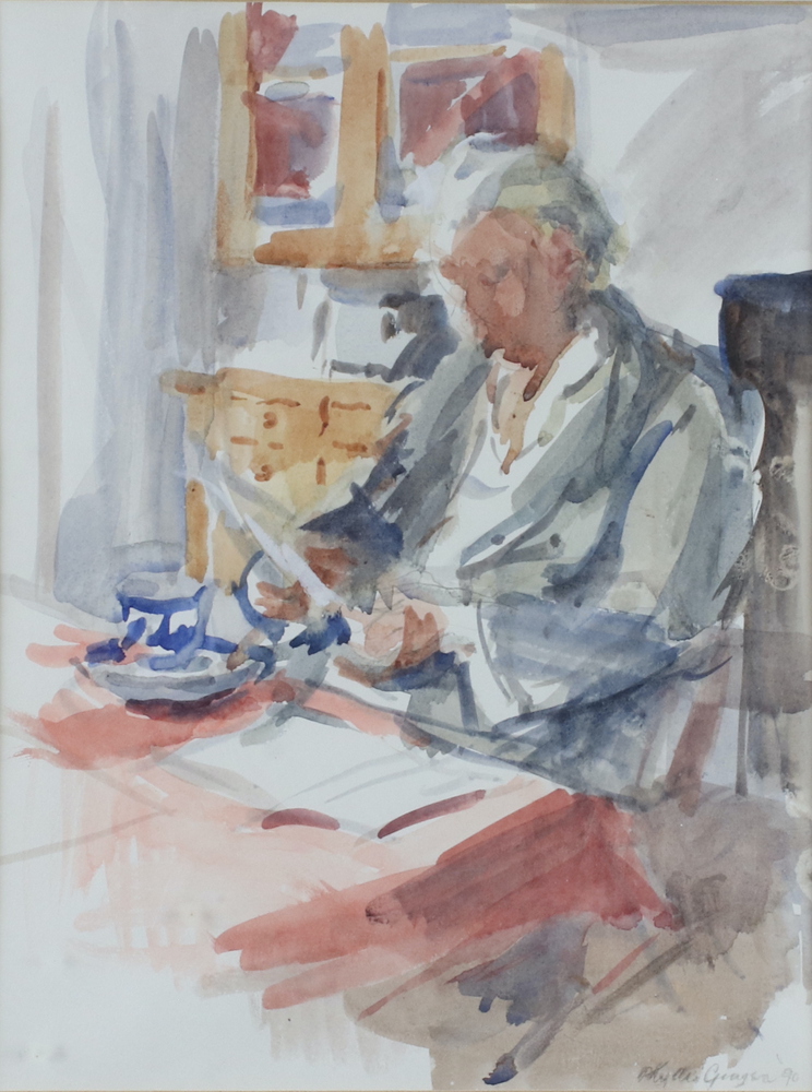 Phyllis Ginger '90, watercolour, study of a seated | 12th June 2024 ...
