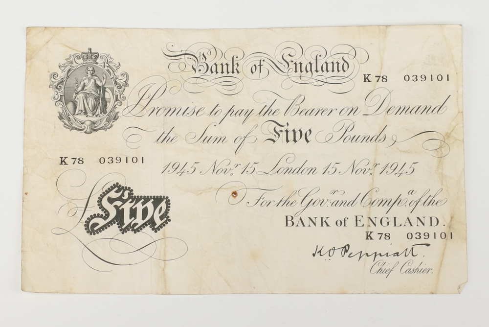 A Bank of England five pound bank note 15th November | 10th July 2024 ...