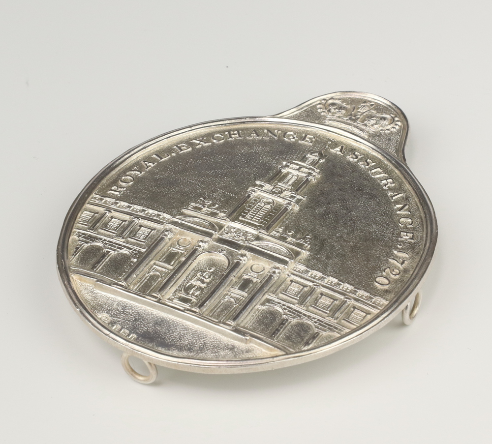 A cast silver badge - Royal Exchange Insurance 1720, | 5th September ...