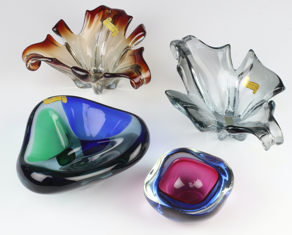 A Murano glass 3 section dish 15cm, a square ditto and | 5th September ...