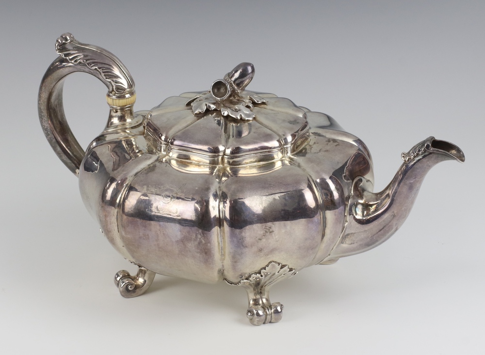 A Victorian silver melon shaped teapot with acorn | 2nd October 2024 ...