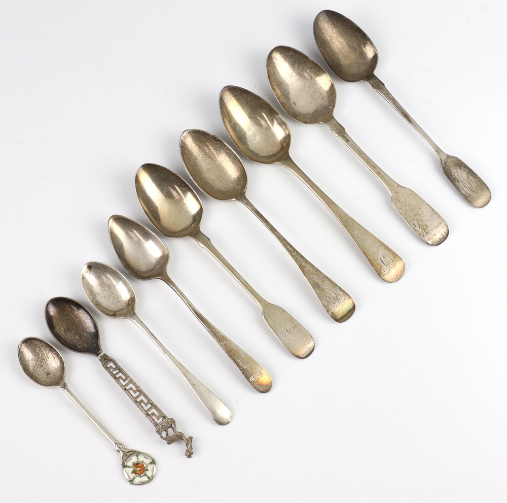 A Victorian silver teaspoon 1895 and 8 other spoons, | 27th November ...