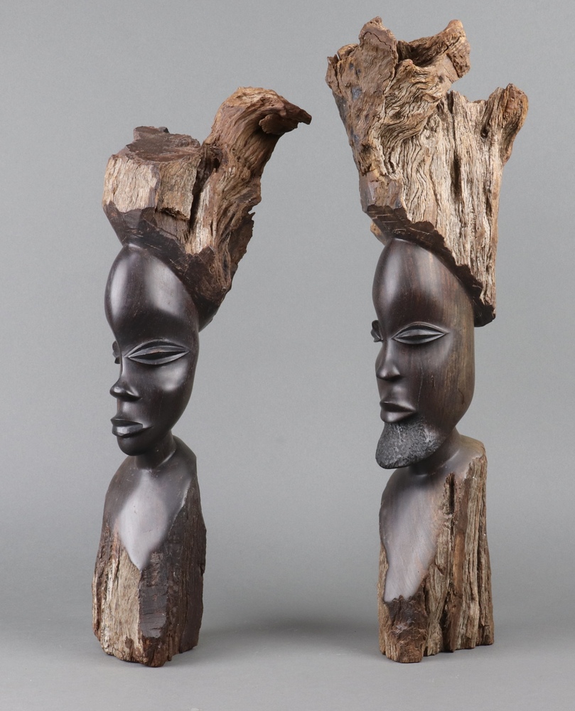 Two African carved root wood head and shoulders | 27th November 2024 ...