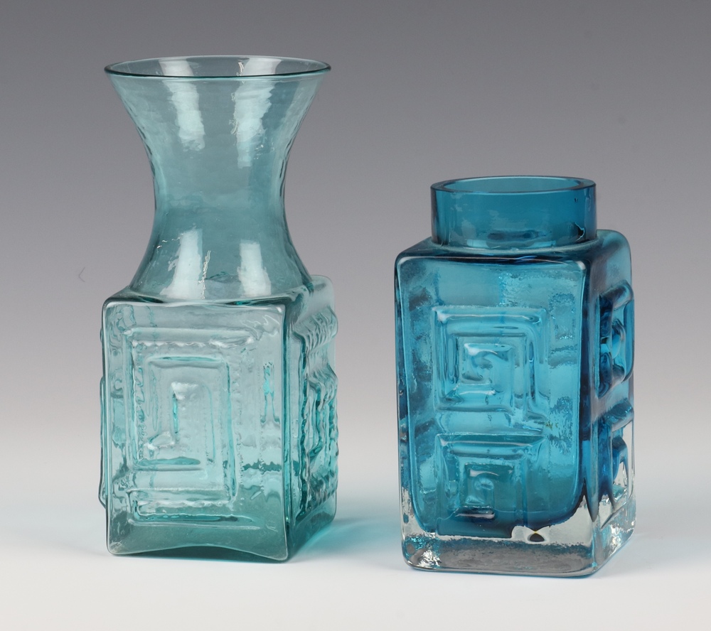A Whitefriars kingfisher blue glass "Greek Key" square | 27th November ...