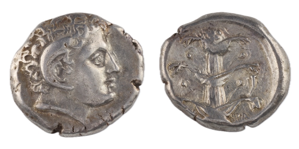 Cyrene, c. 308-277 BC, 22mm, silver Didrachm, Obv: | 11th December 2024 ...