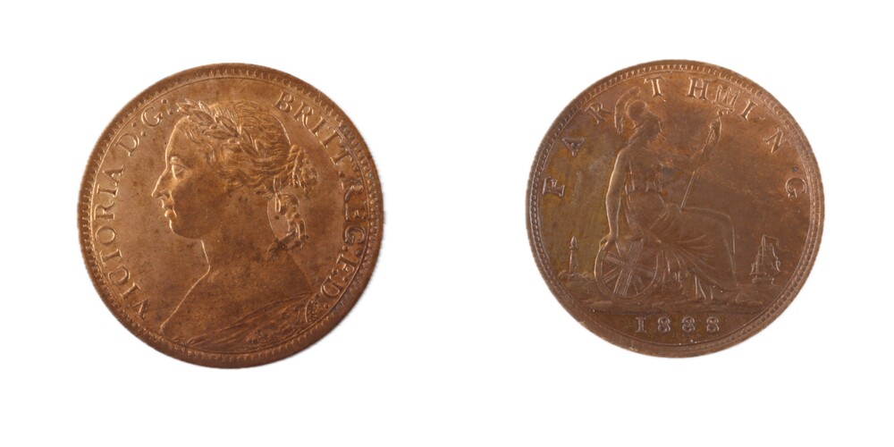 United Kingdom, Victoria, 1888 bronze Farthing, 20mm. | 11th December ...
