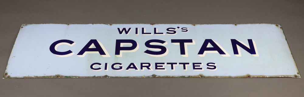 A "Wills's Capstan Cigarettes" rectangular white and | 15th January ...