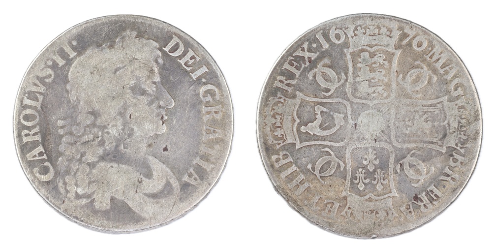 United Kingdom, Charles II, 1670/1676 ? silver Crown, | 12th February ...