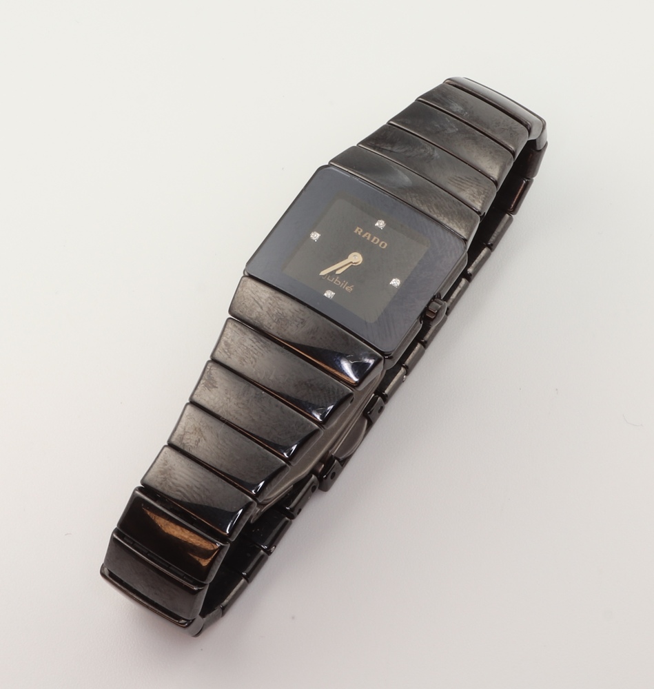 A lady's Rado black Jubile ceramic watch with diamonds | 12th February ...