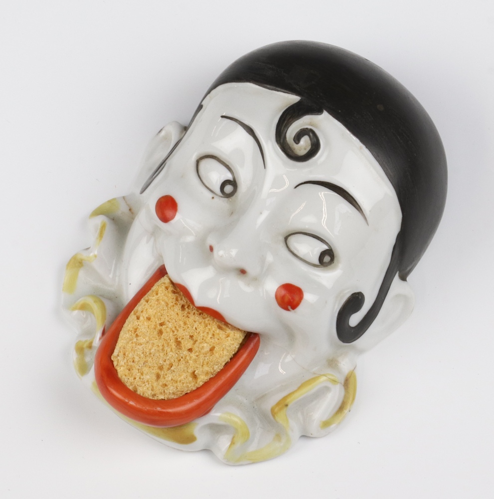 A German bisque porcelain stamp dampener of a Pierrot | 12th February ...