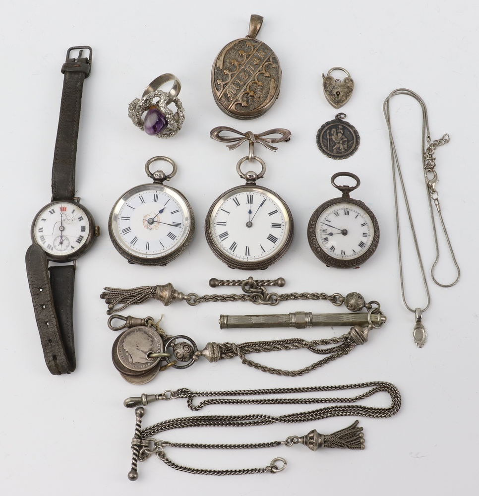 A lady's silver Albert, items of silver jewellery and | 12th March 2025 ...