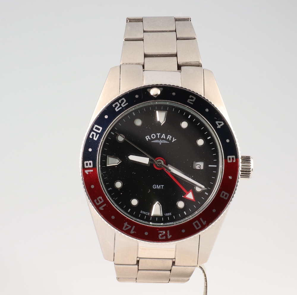 A gentleman's steel cased Rotary GMT wristwatch with | 12th March 2025 ...
