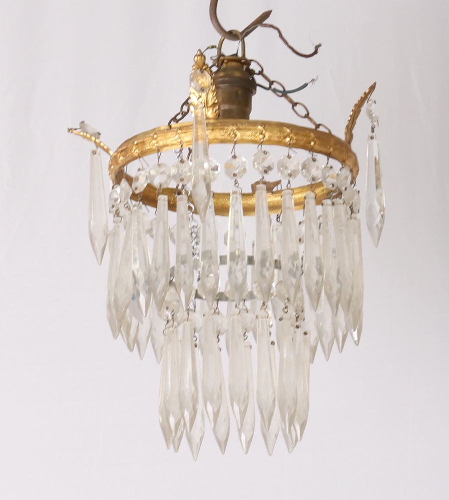 A circular cut glass lozenge drop 2 tier light shade | 12th March 2025 ...