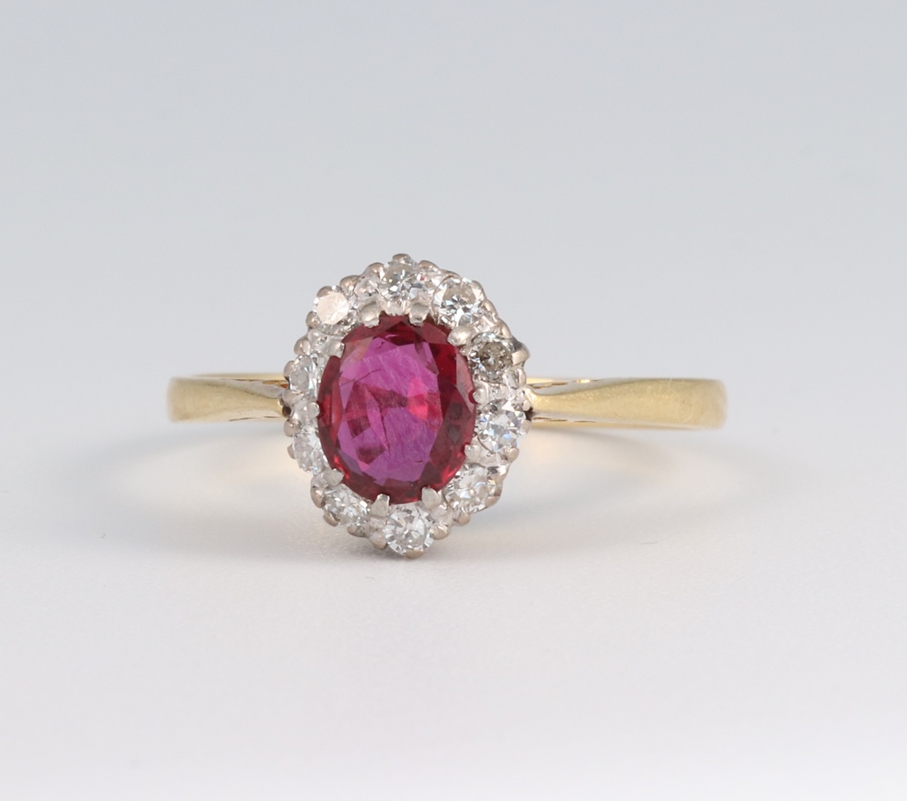 An 18ct yellow gold oval ruby and diamond cluster | 10th April 2025 ...