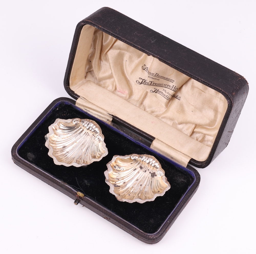 A pair of silver shell shaped table salts Chester 1912 | 2nd July 2025 ...