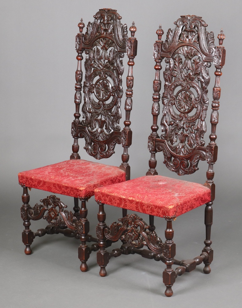 A pair of Victorian Carolean style carved oak high | 2nd July 2025 ...