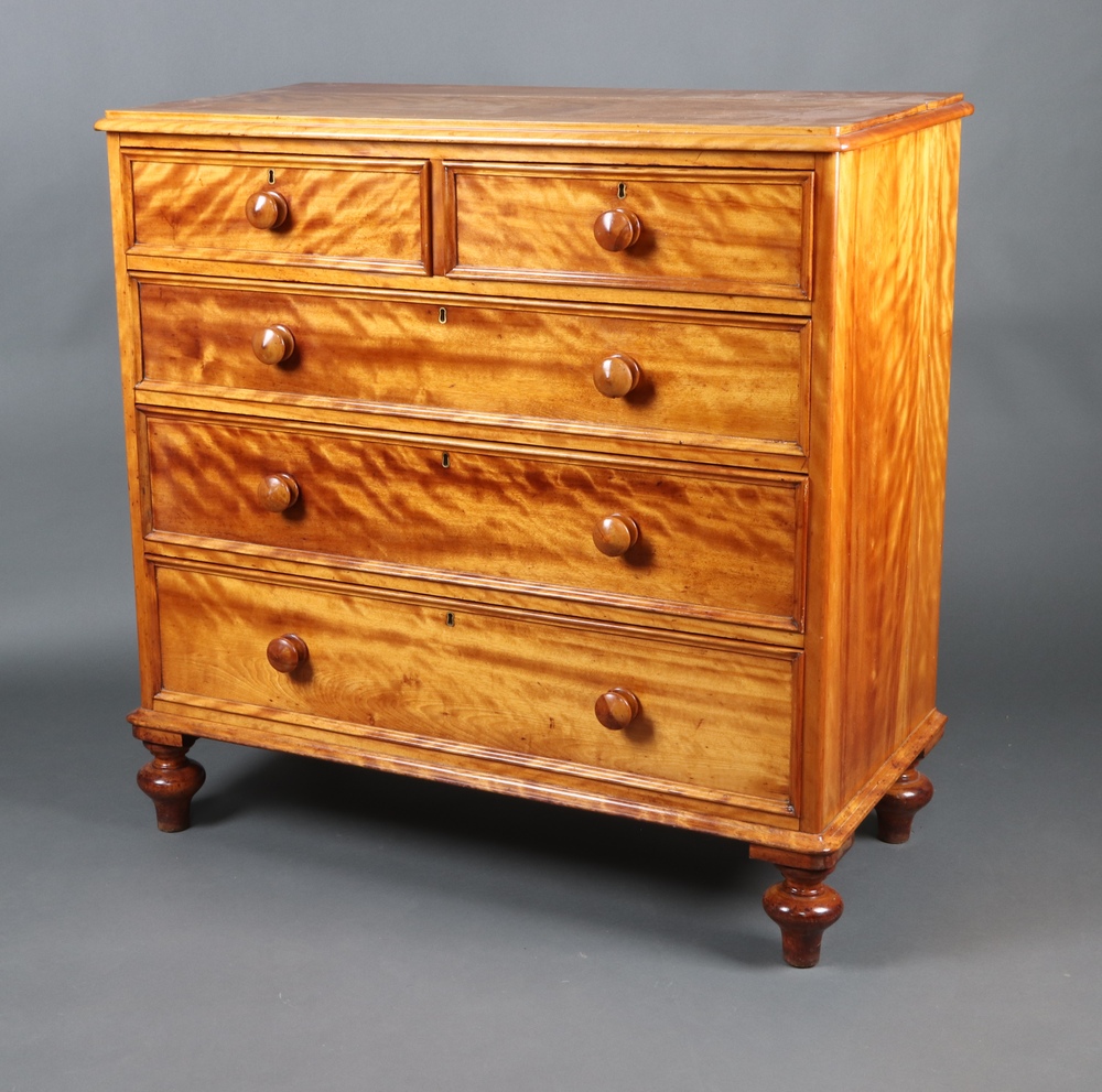 A Victorian satin birch chest of 2 short and 3 long | 27th August 2025 ...