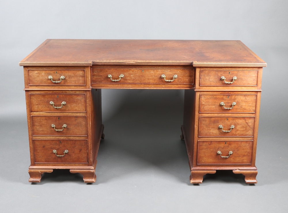 A mahogany inverted breakfront desk with brown writing | 27th August ...