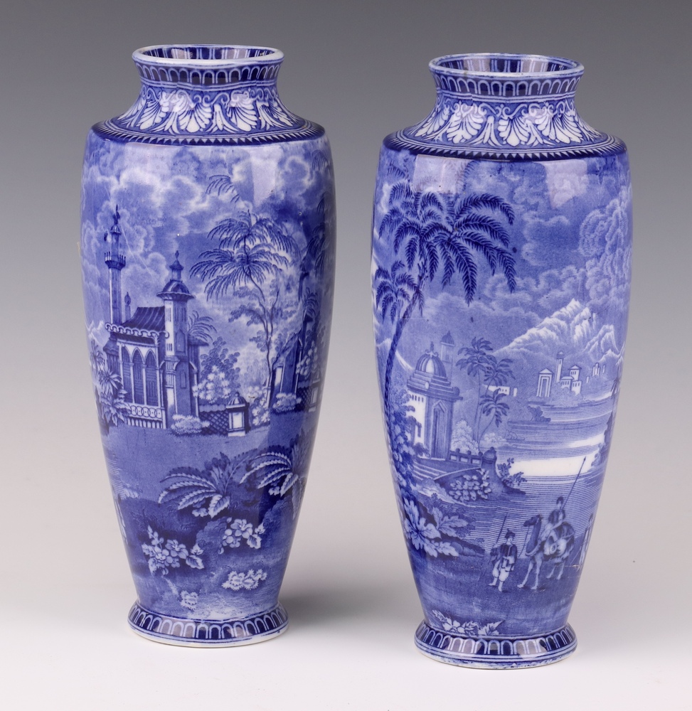 A pair of Maling blue and white transfer print vases | 27th August 2025 ...